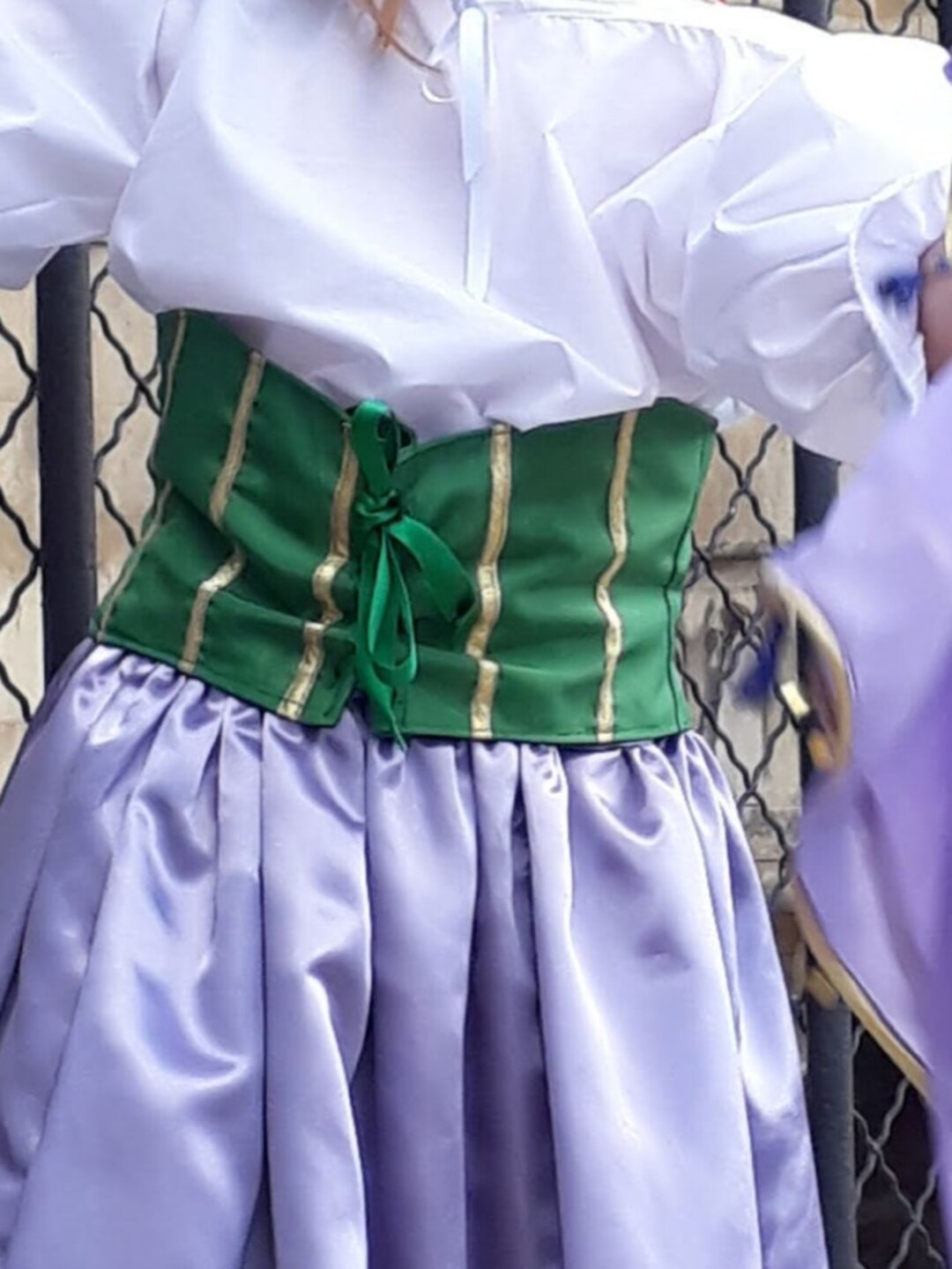 Green Satin Waist Cincher – Handmade Esmeralda Costume Corset for Kids ...