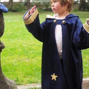 Merlin the Wizard Luxury Coat, Blue Velvet and Ivory Satin, Children ...