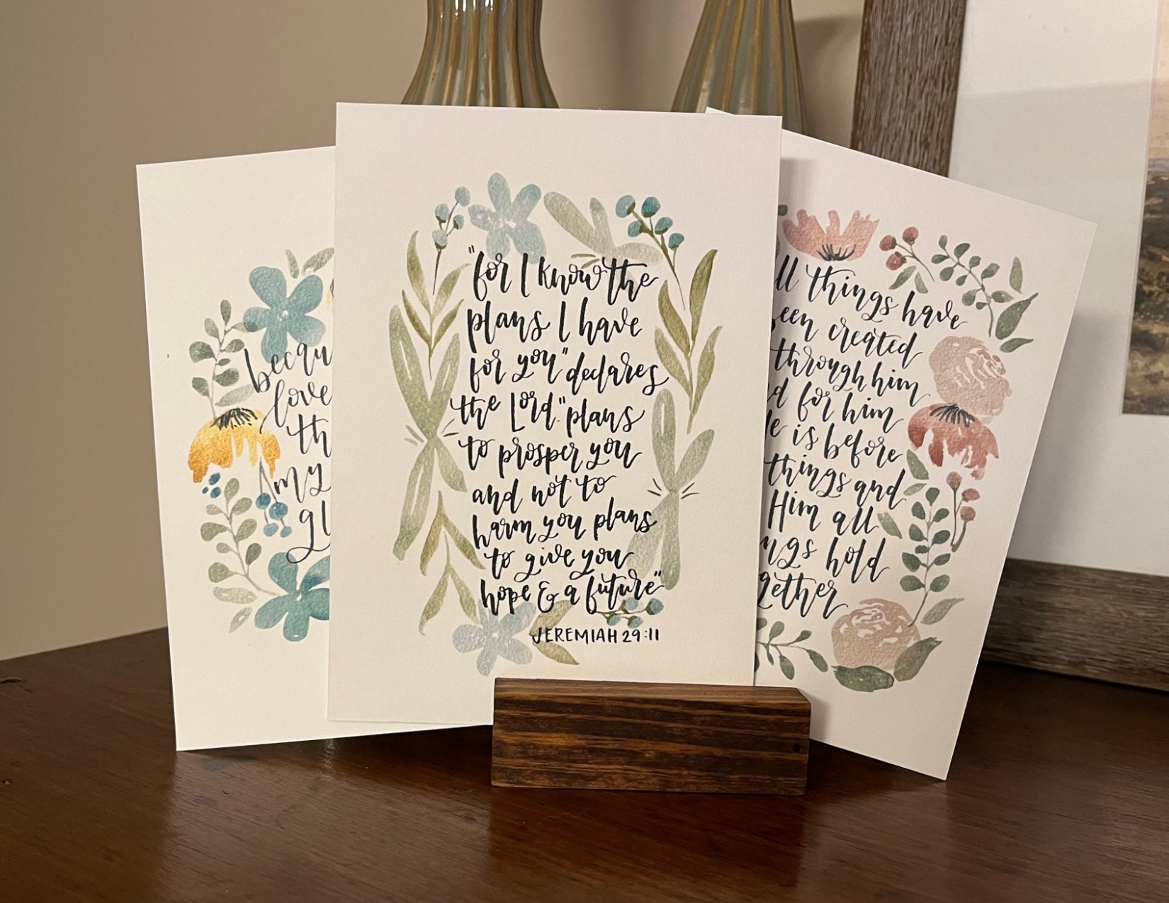 Scripture Art Bundle Set, Watercolor Bible Art, Colossians 1 17, Psalm ...