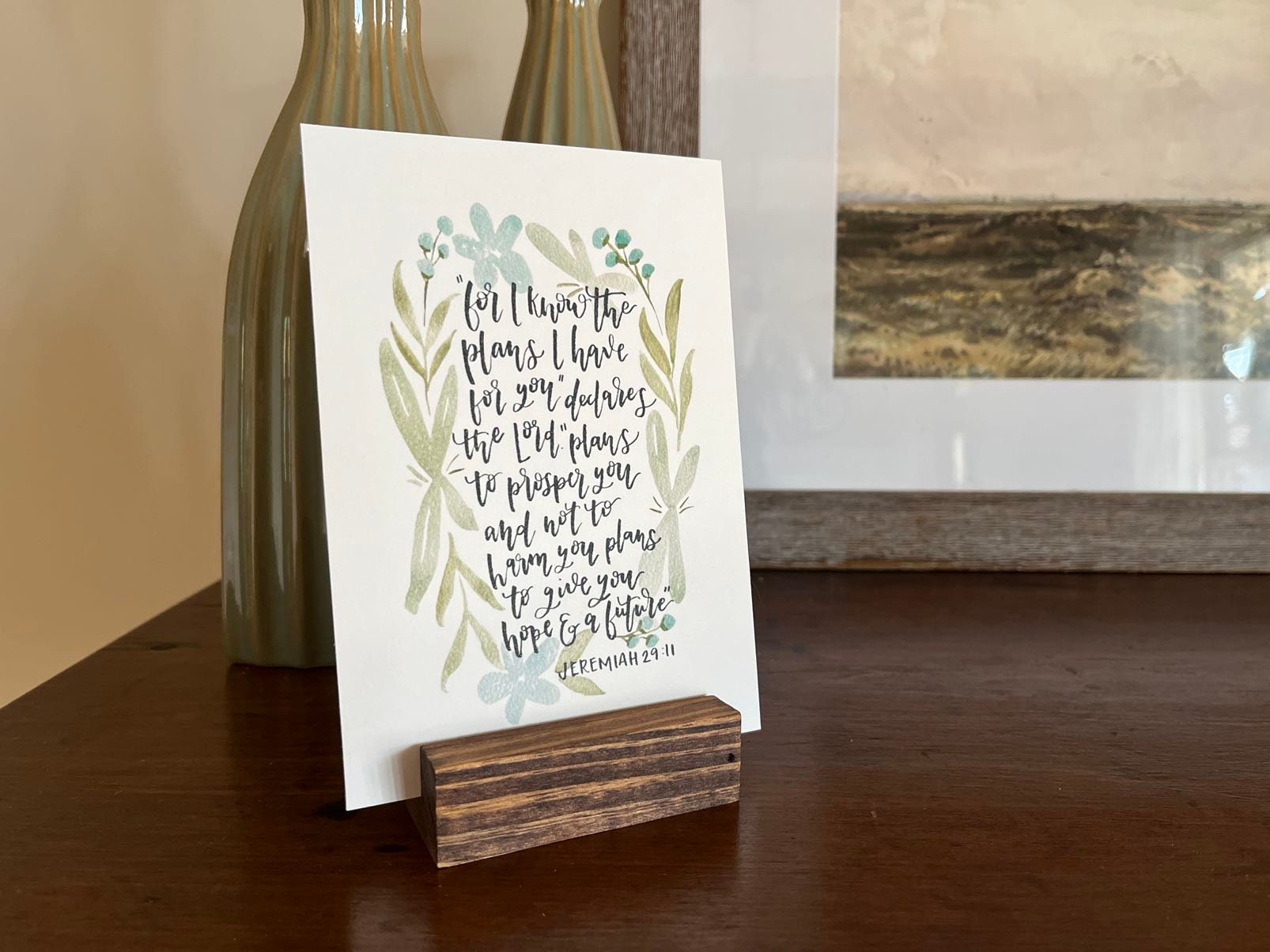 Jeremiah 29:11, Watercolor Scripture Art, Prayer Wall Decor, for I Know ...