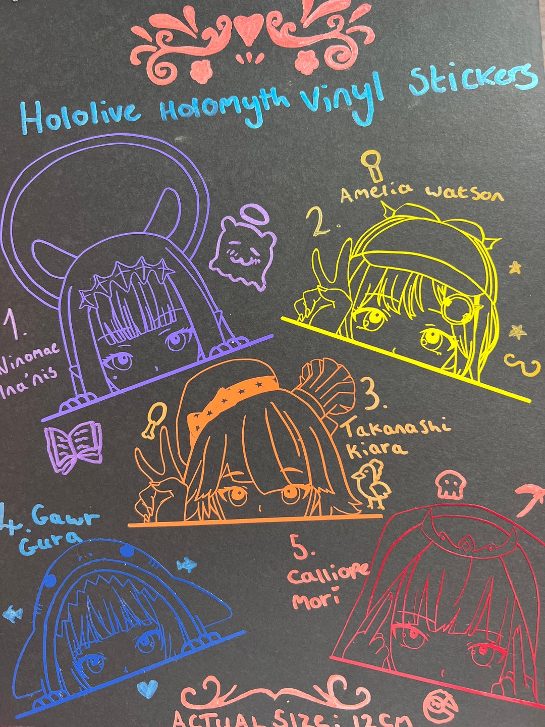 Hololive Holomyth Inspired Vinyl Car Peeking Sticker Ninomae Inanis ...