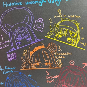 Hololive Holomyth Inspired Vinyl Car Peeking Sticker Ninomae Inanis ...
