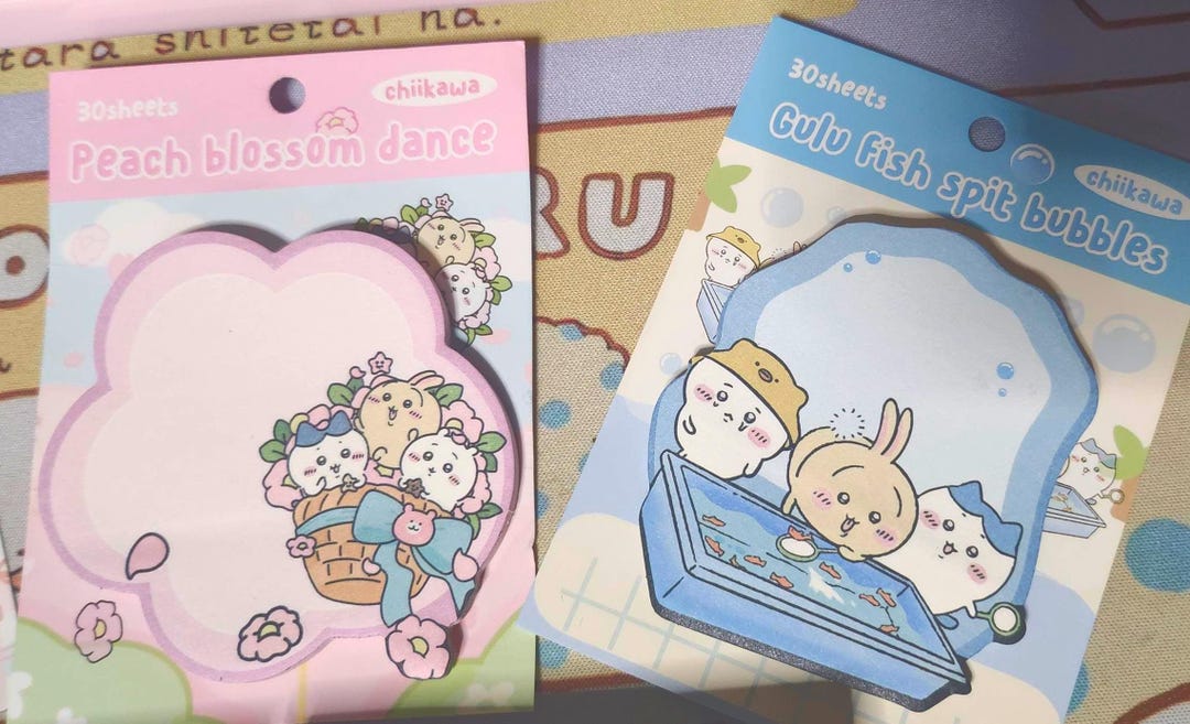 Chiikawa Sticky Notes | 30 Sheet Kawaii Memo Pads for Office Life ...