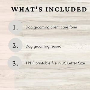 Dog Grooming Form Template |printable Pet Grooming Record Sheet |2-page ...