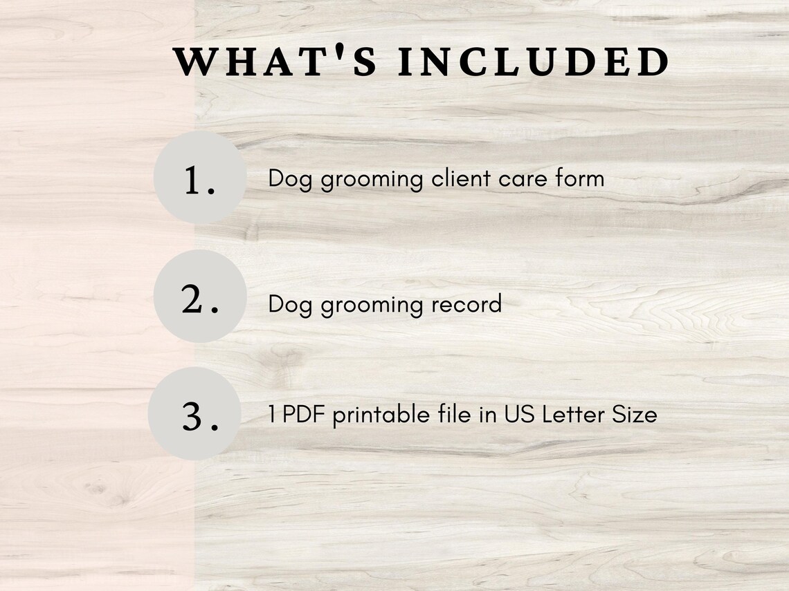 Printable Dog Grooming Form | 2-page Pet Grooming Template | US Letter ...