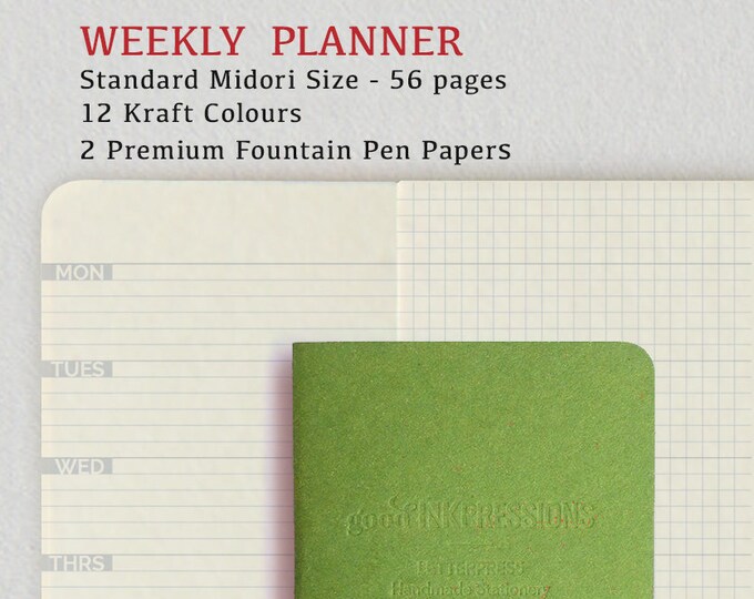 Weekly Planner Kiwi Traveller's Notebook 12 Colours - Etsy