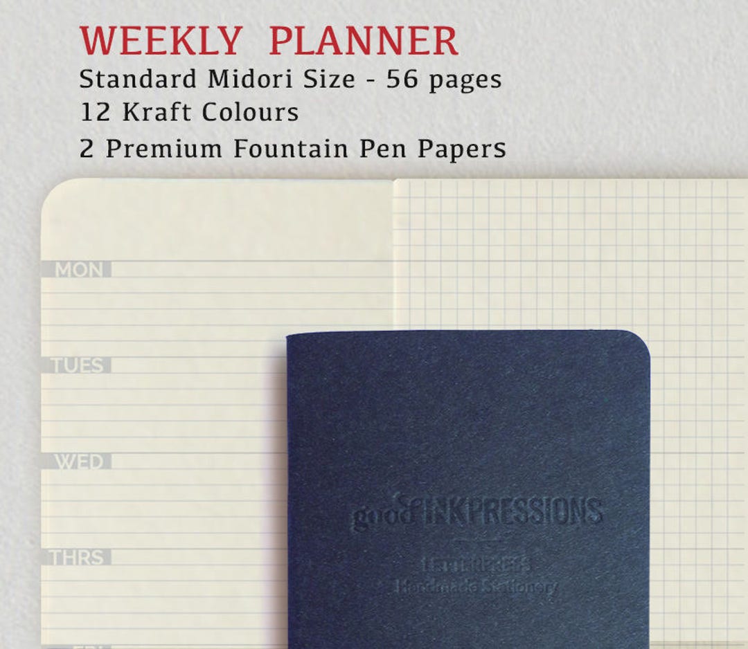 Weekly Planner Navy Blue, Traveller's Notebook 12 Colours Fountain Pen ...