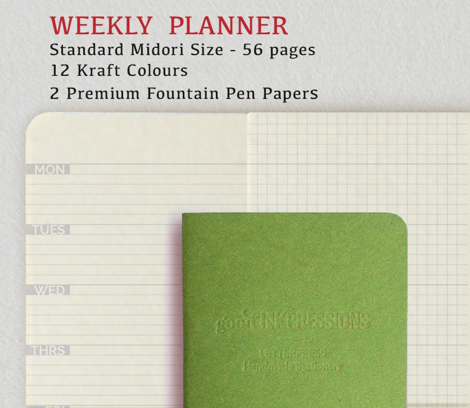 Weekly Planner Kiwi Traveller's Notebook 12 Colours - Etsy