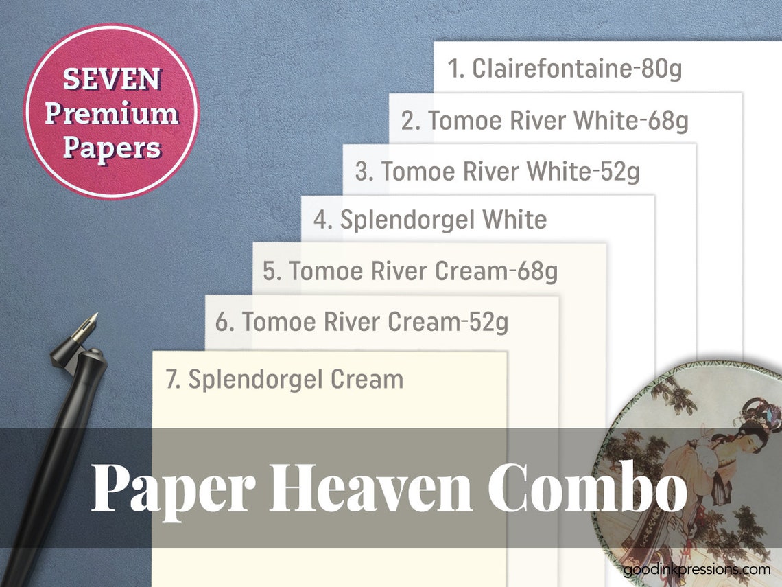 Paper Heaven Combo, Seven Premium Papers, Clairefontaine + Tomoe River ...