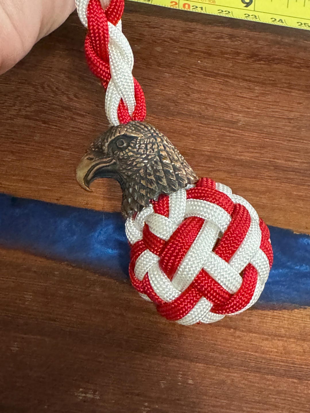 Copper Eagle Globe Knot on a Fish Hook Belt Loop, Made by Mrs. Hela! - Etsy