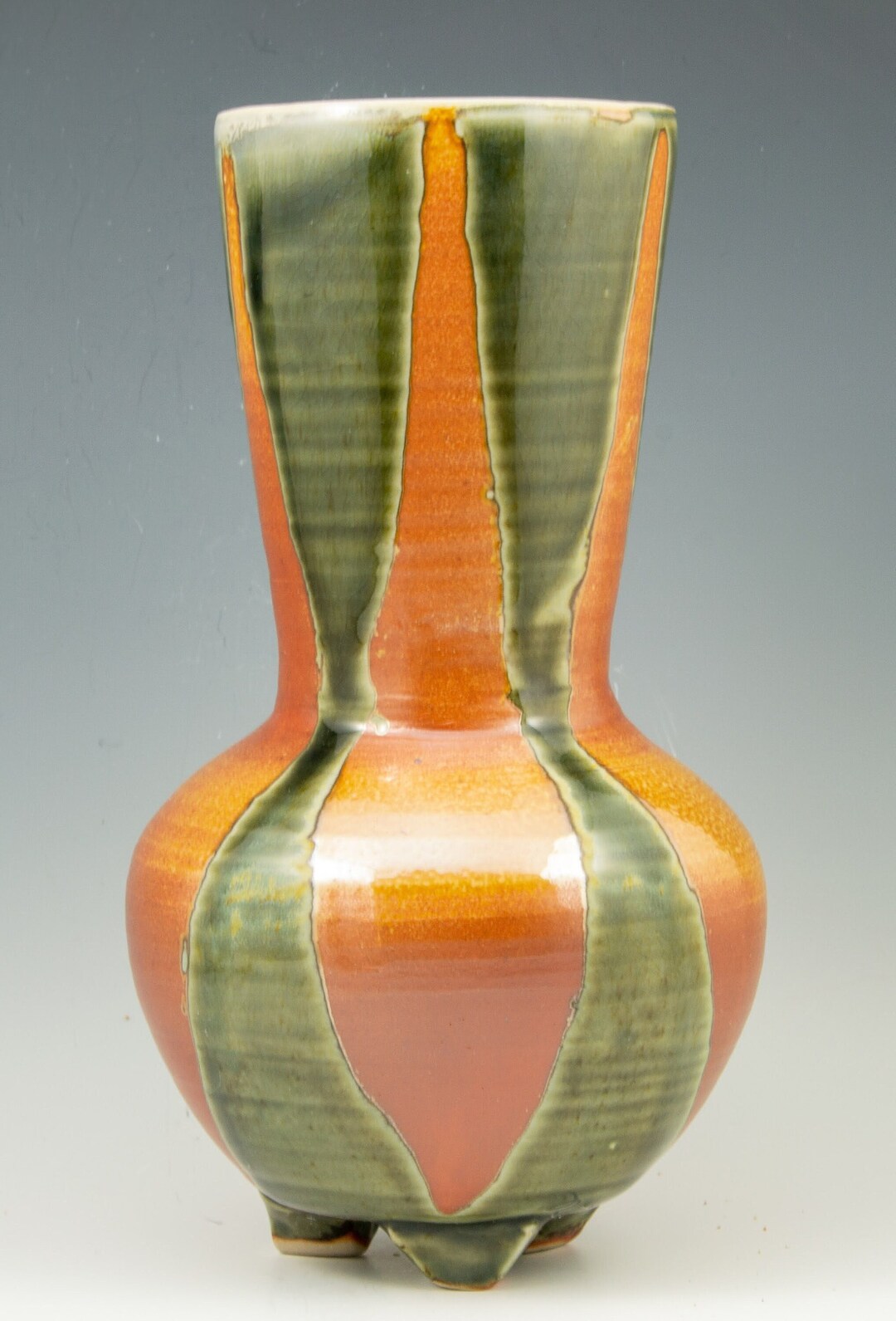 Geometric Mid-century Soda Fired Flower Vase - Etsy