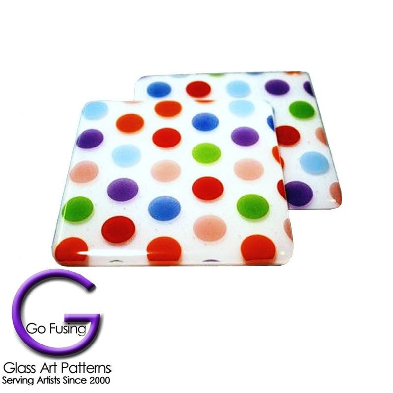 Polka Dots Multi Color Ceramic Decal, Glass Fusing Decal, Waterslide ...