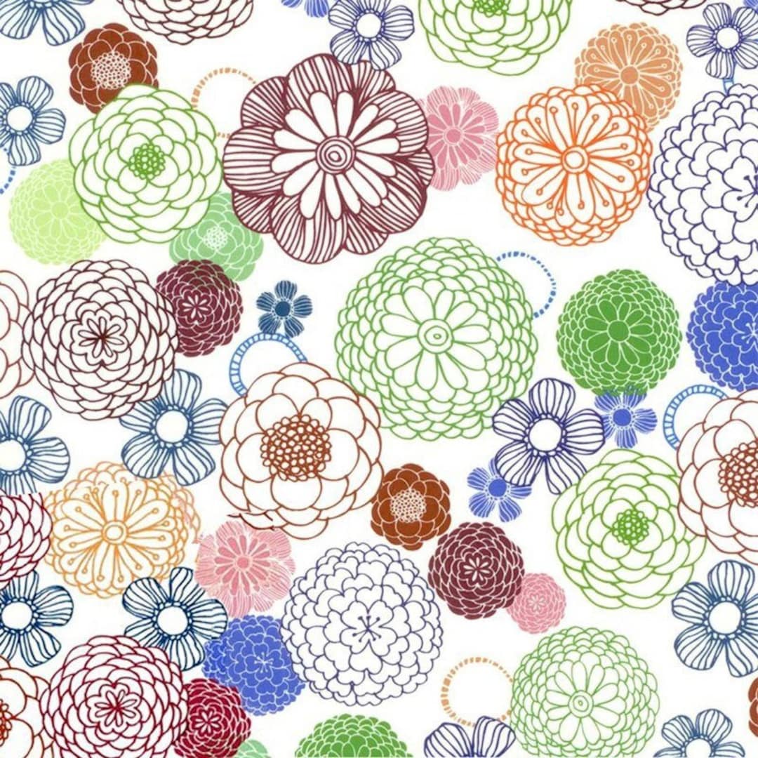 Flower Decal Dahlia I Primary Colors Ceramic Decal, Glass Fusing Decal ...