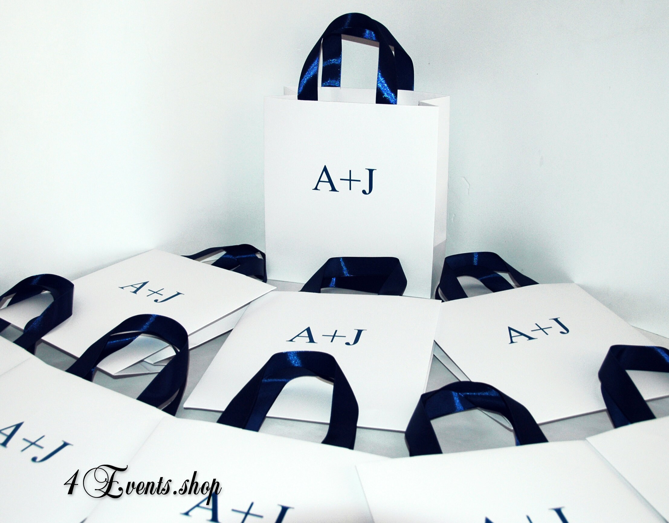 Wedding Welcome Bags With Satin Ribbon Handles and Your Initials ...