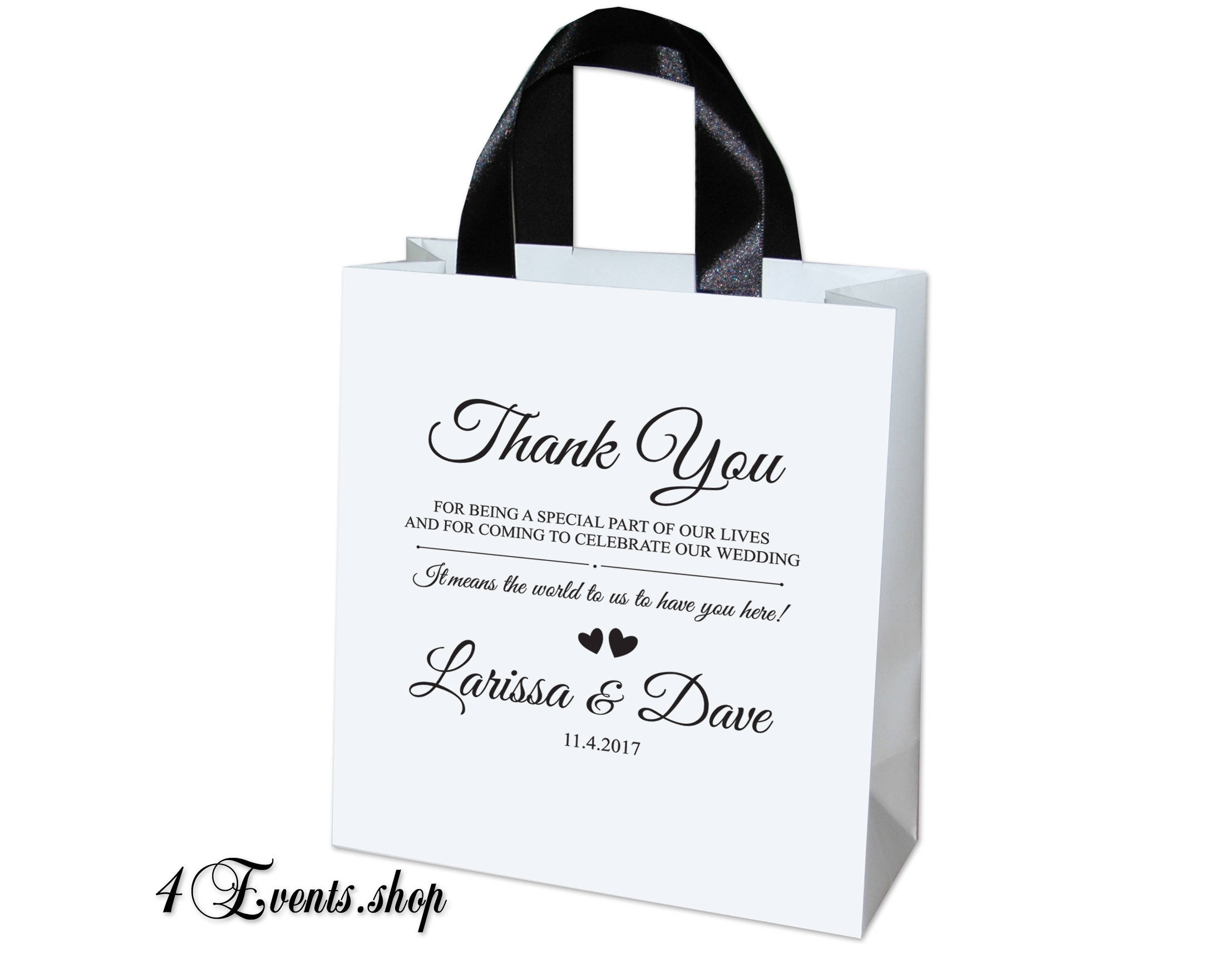 30 Wedding Welcome Bags With Satin Ribbon Handles and Your Names ...