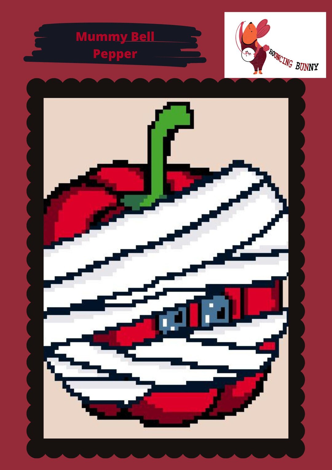 Red Bell Pepper Mummy Cross Stitch Pattern - Etsy