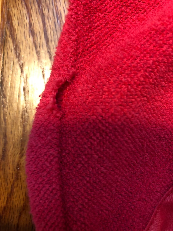 Vintage 80s 90s Red Cropped Terry Cloth Sweatshirt Si… - Gem