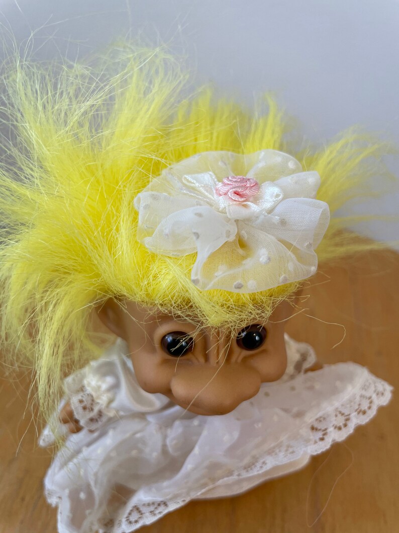 Vintage 90s Bride Troll With Yellow Hair and Bridal Gown / Russ Berrie ...