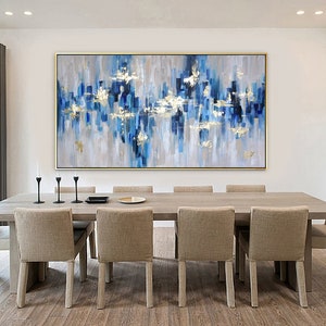 Available BLUE ETERNITY, Original Abstract, Blue Gold Horizontal ...