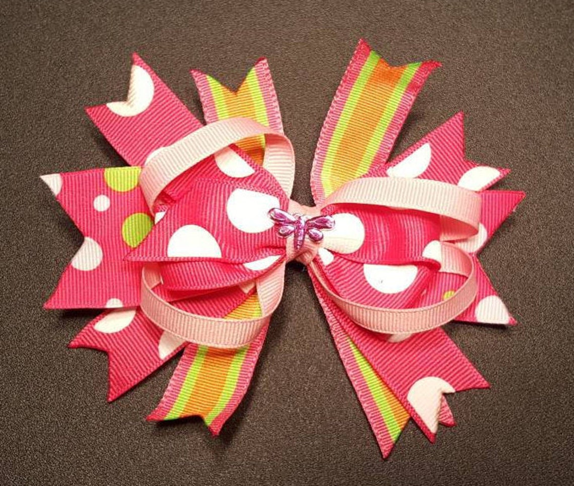 Medium Boutique Hair Bow With Spikes - Etsy