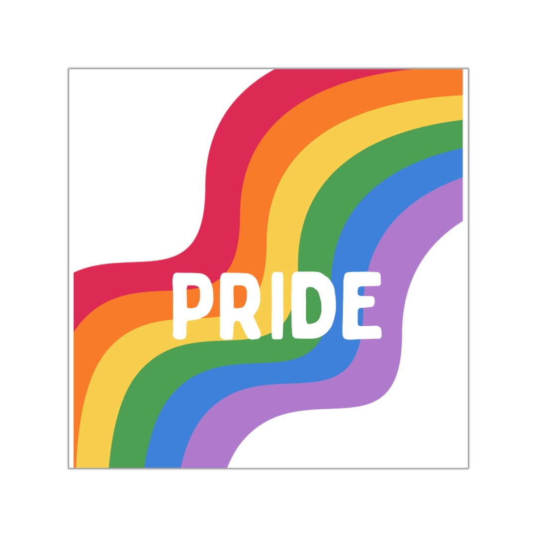 PRIDE Wave Square Vinyl Stickers Love Pride LGBTQIA Progress Rights - Etsy