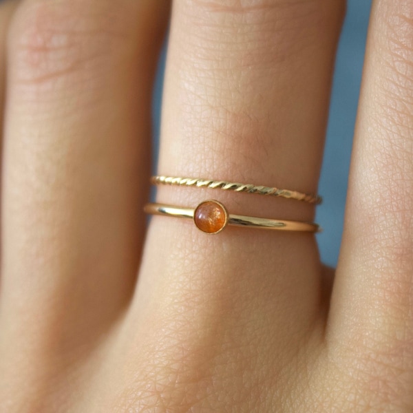 Sunstone Ring Set - Etsy