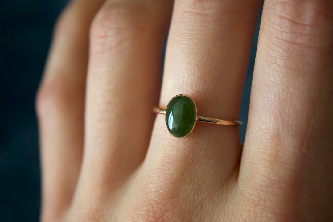 Jade Ring / 14k Gold Filled Jade Ring/stackable/ Dainty Ring ...