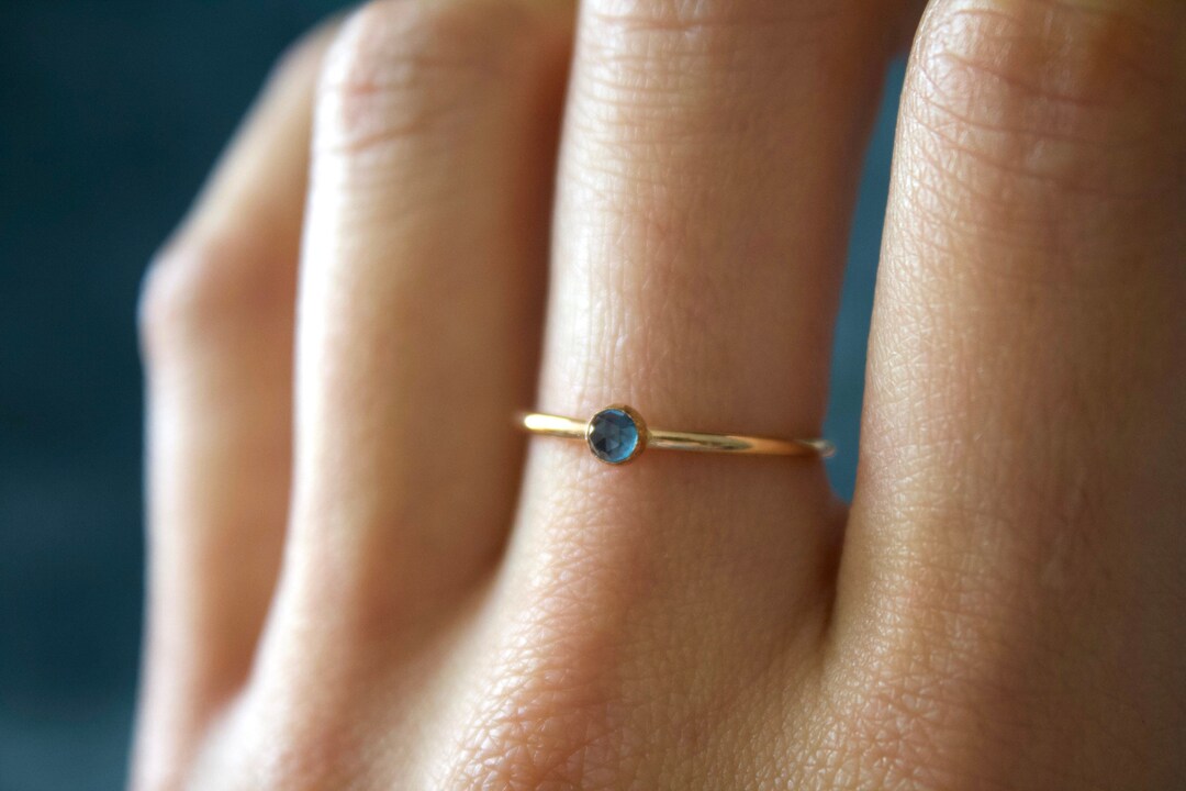Blue Topaz Ring /14k Gold Filled Stacking Blue Topaz Ring/ Stackable ...