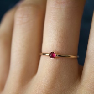 Ruby Ring/ 14k Gold Filled Stacking Ruby Ring/ Stackable/ Silver Ruby Ring/ Dainty Ring ...
