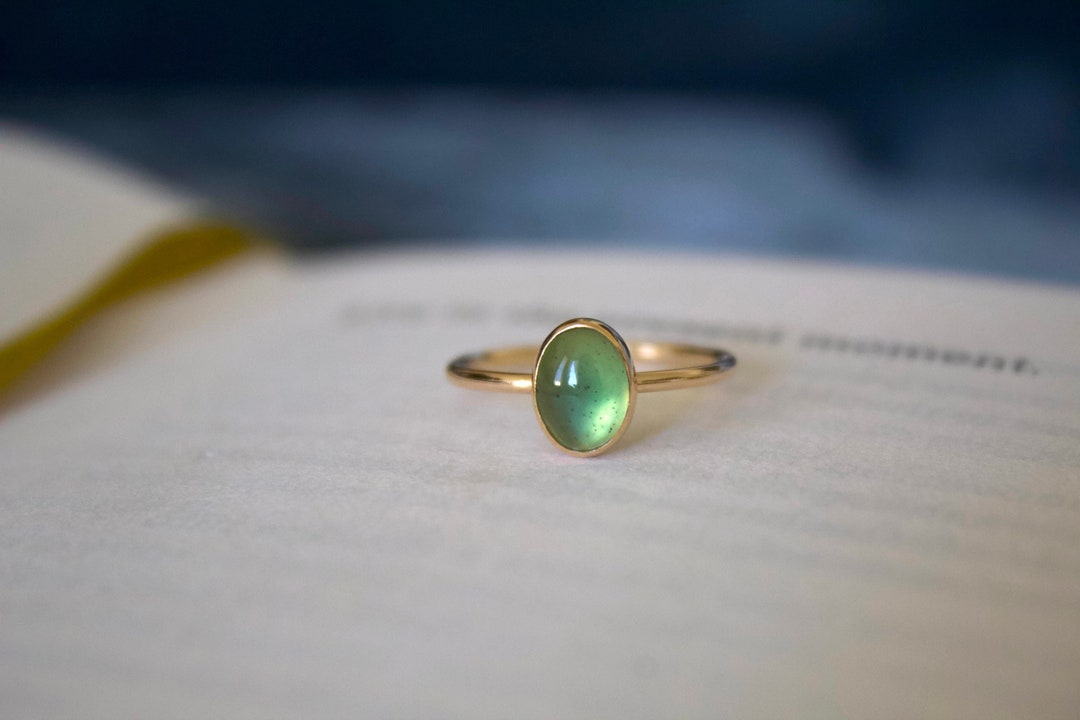 Green Serpentine Ring/ Minimalist Ring/14k Gold Filled Stacking ...