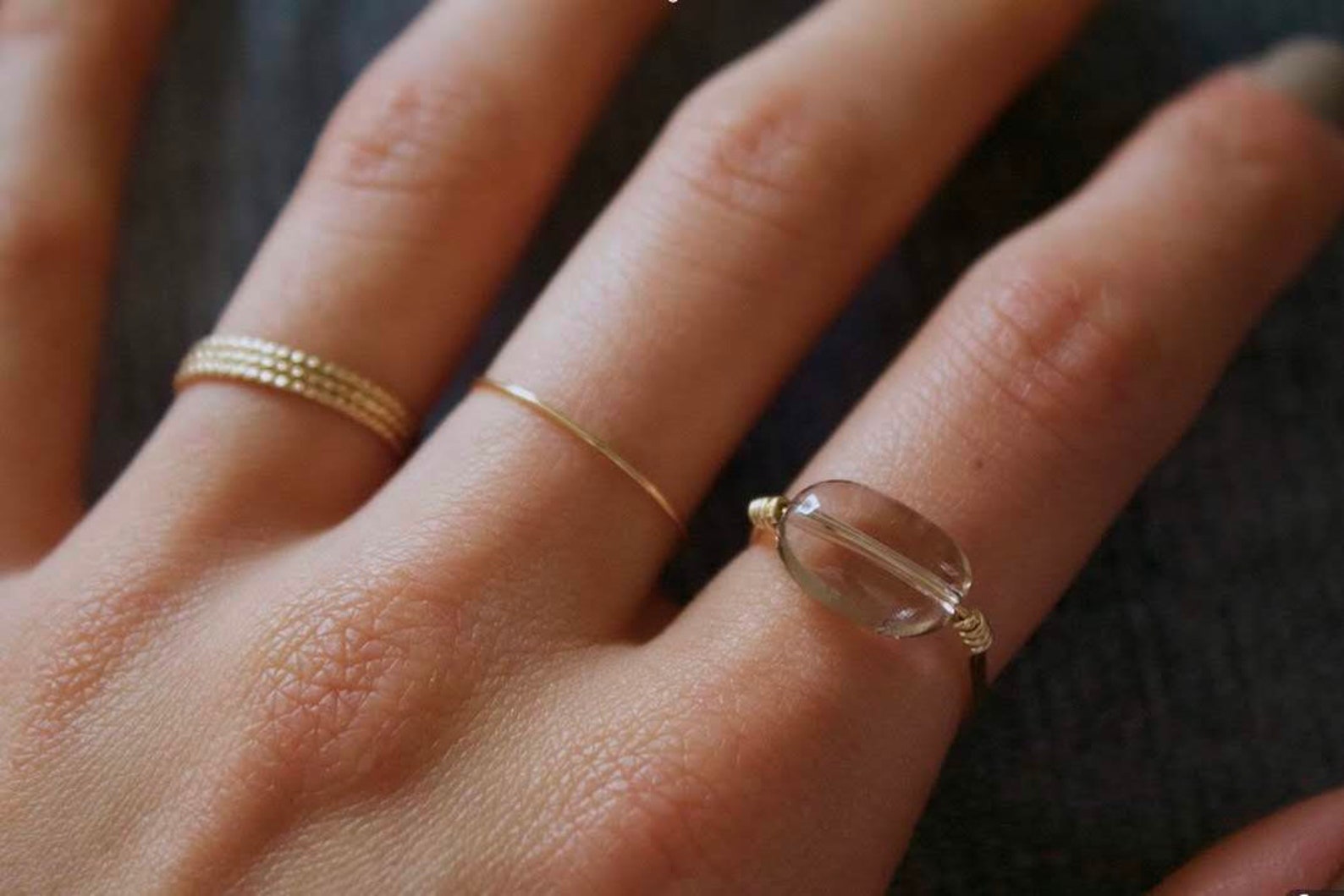 Minimalist Ring/ Thread of Gold Bands/stackable | Etsy