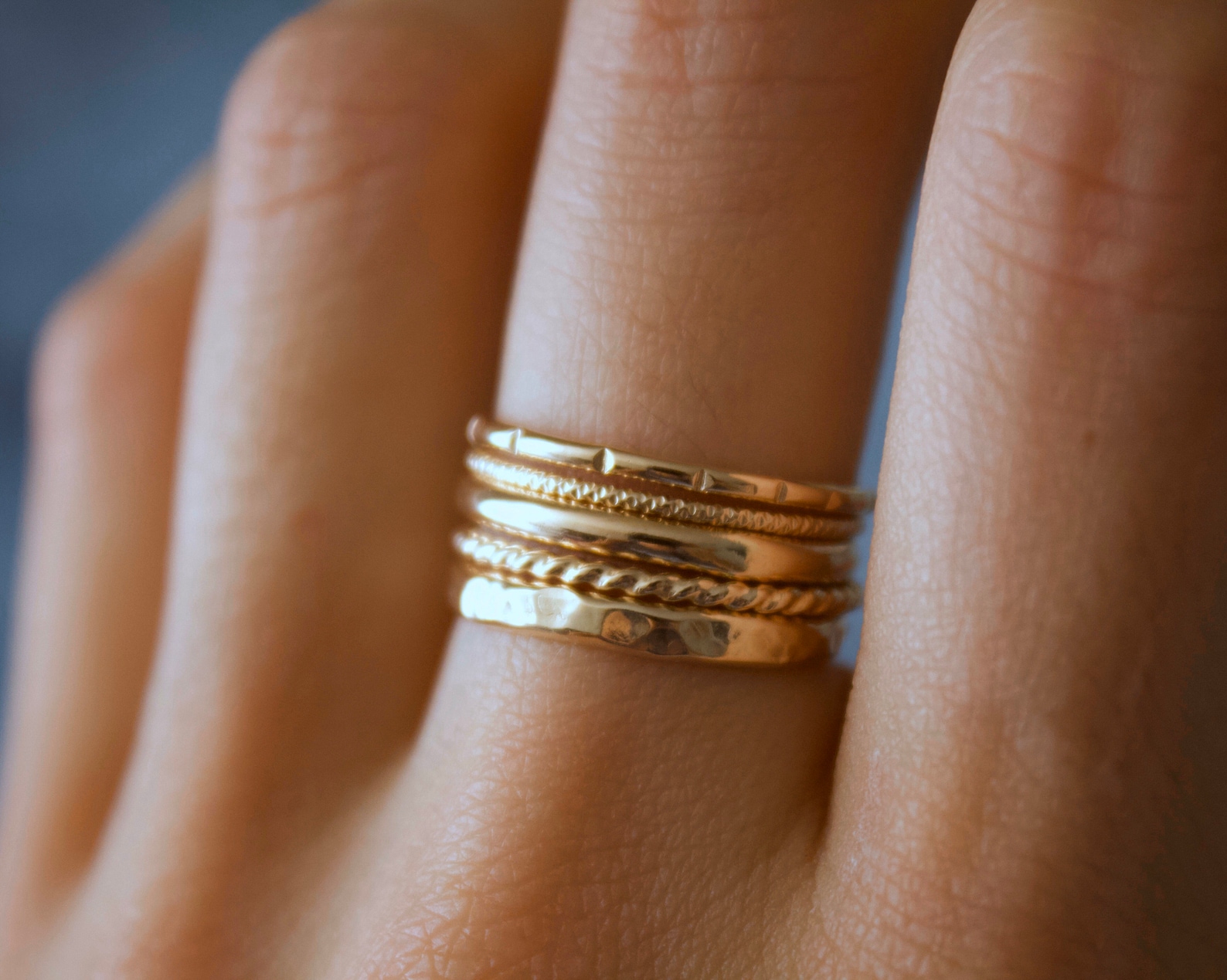 Minimalist Ring/ Stackers/ Stackable Bands/ Handmade/ Dianty/ Gold ...