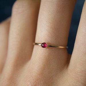 Ruby Ring/ 14k Gold Filled Stacking Ruby Ring/ Stackable/ Silver Ruby ...