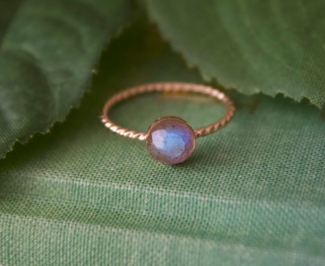 Labradorite Ring/ 14k Gold Filled Stacking Labradorite Ring/stackable ...