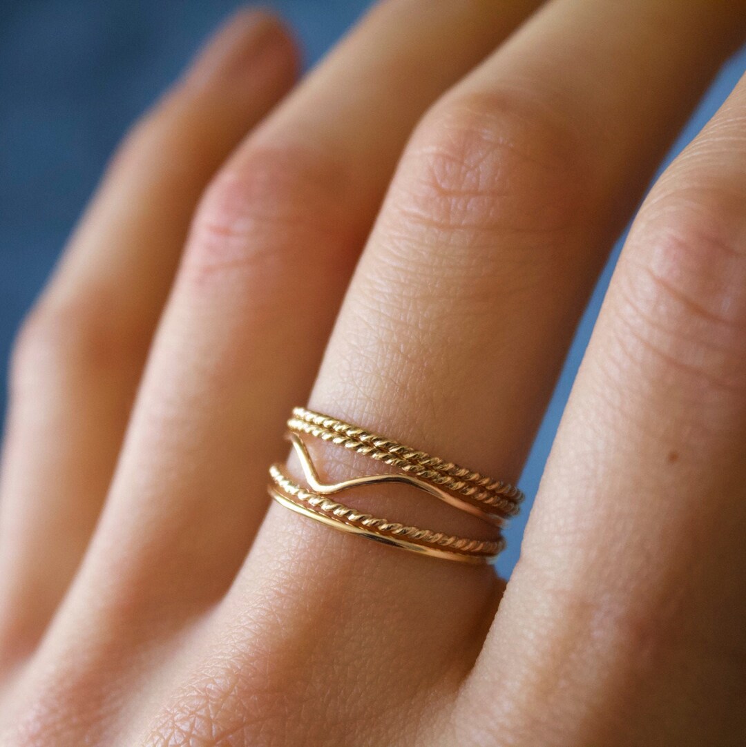 Minimalist Ring/ Chevron Ring/ Stackable Handmade/ Dainty/ Delicate ...
