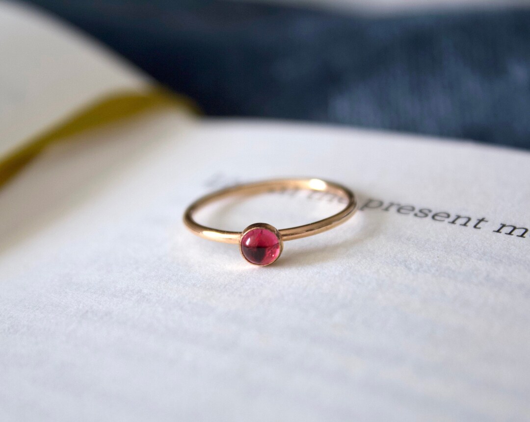 Pink Tourmaline Ring /14k Gold Filled Stacking Pink Tourmaline Ring ...