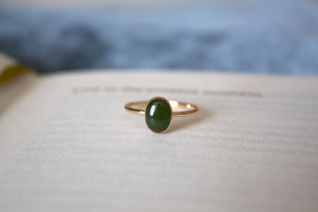 Jade Ring / 14k Gold Filled Jade Ring/stackable/ Dainty Ring ...