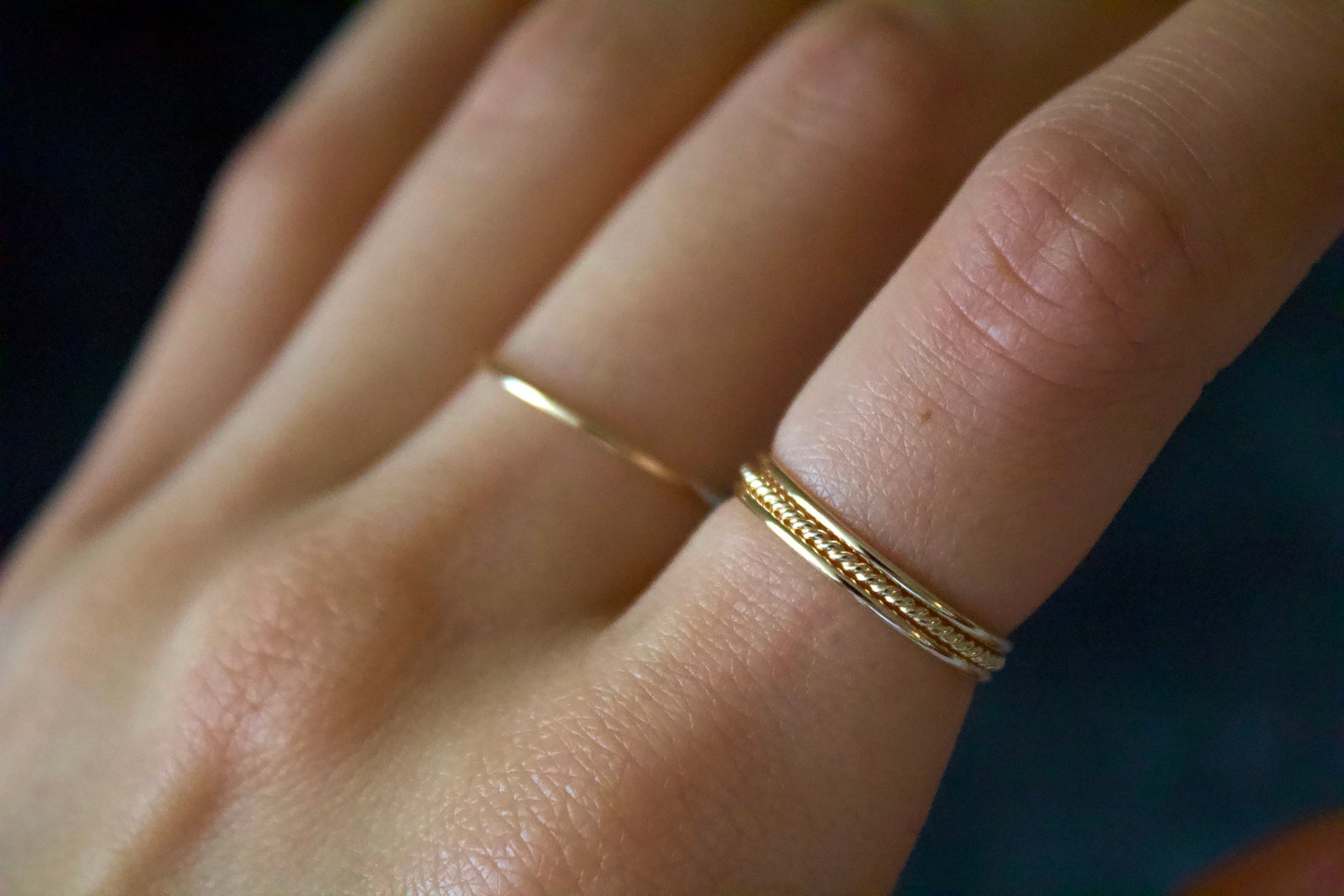 Minimalist Ring/ Thread of Gold Bands/stackable | Etsy