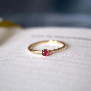 Ruby Ring/ 14k Gold Filled Stacking Ruby Ring/ Stackable/ Silver Ruby Ring/ Dainty Ring ...