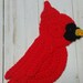 Red Cardinal Applique / Crochet Red Cardinal Applique / Pre-made Ready ...