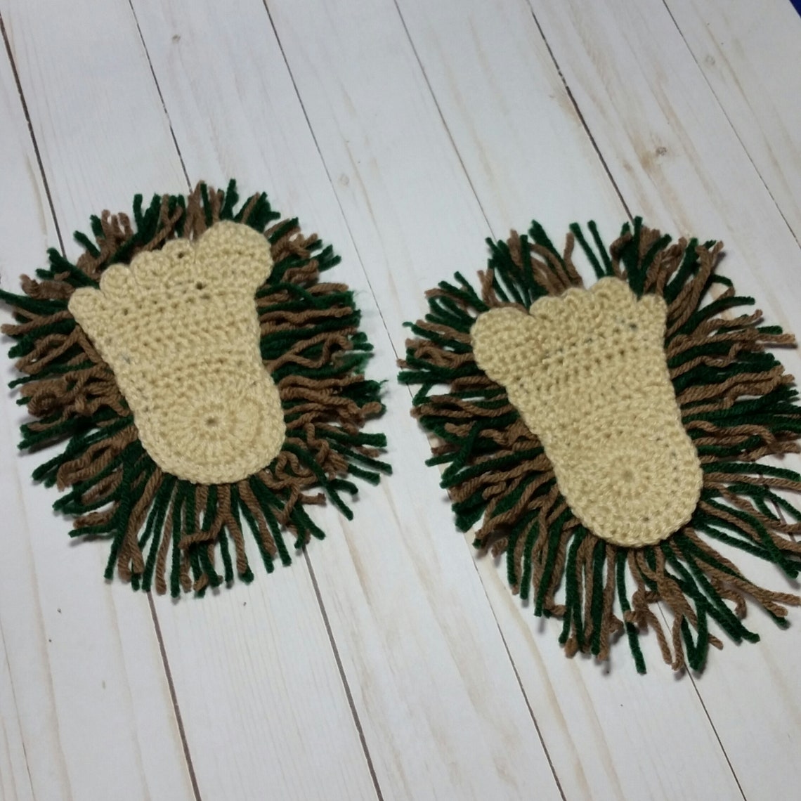 Bigfoot Footprints Applique / Crochet Bigfoot Footprint - Etsy