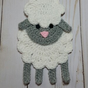 Lamb Applique / Crochet Lamb Applique / Premade Ready to Use Applique ...