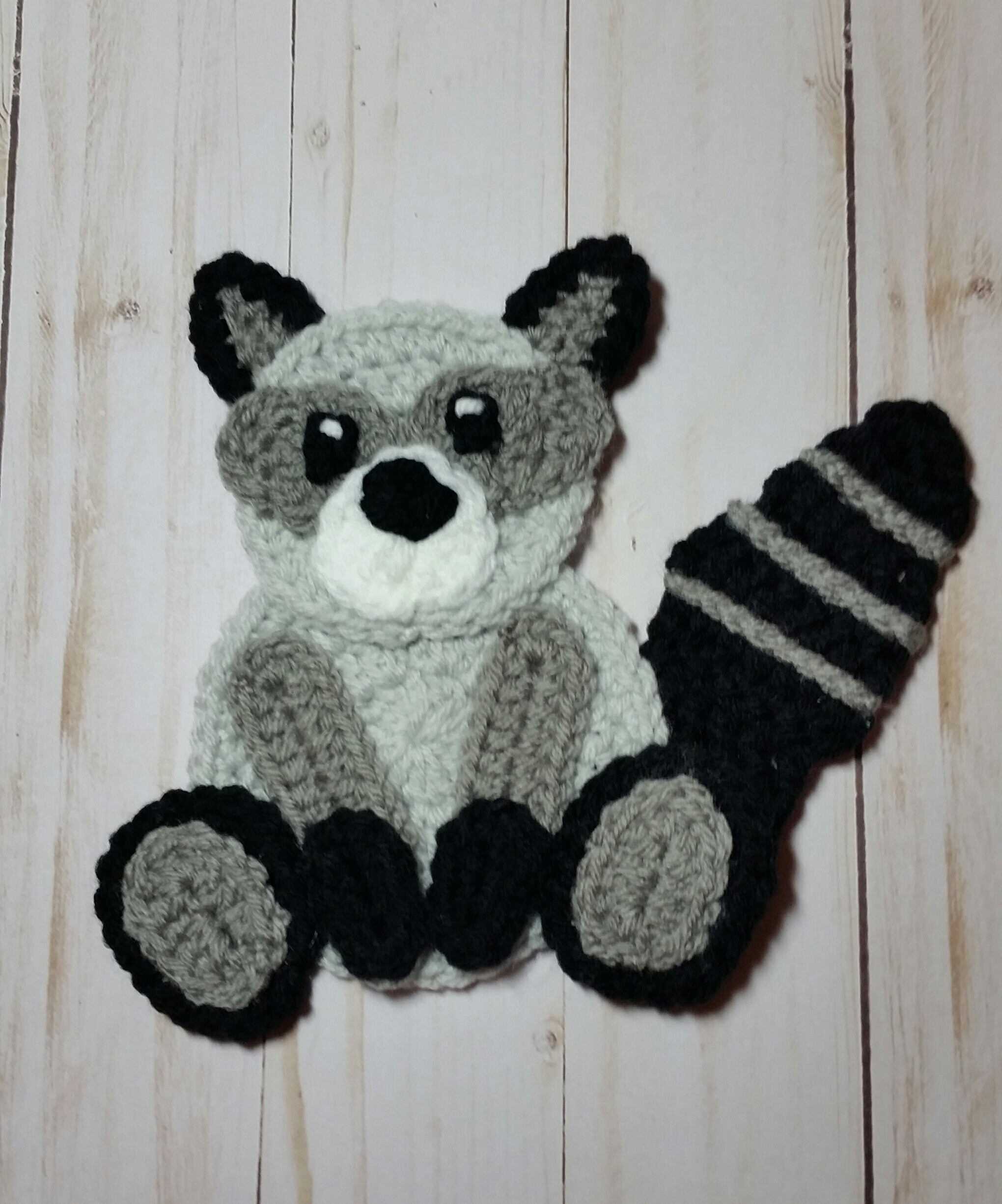 Raccoon Applique / Crochet Raccoon Applique / Pre-made Raccoon | Etsy