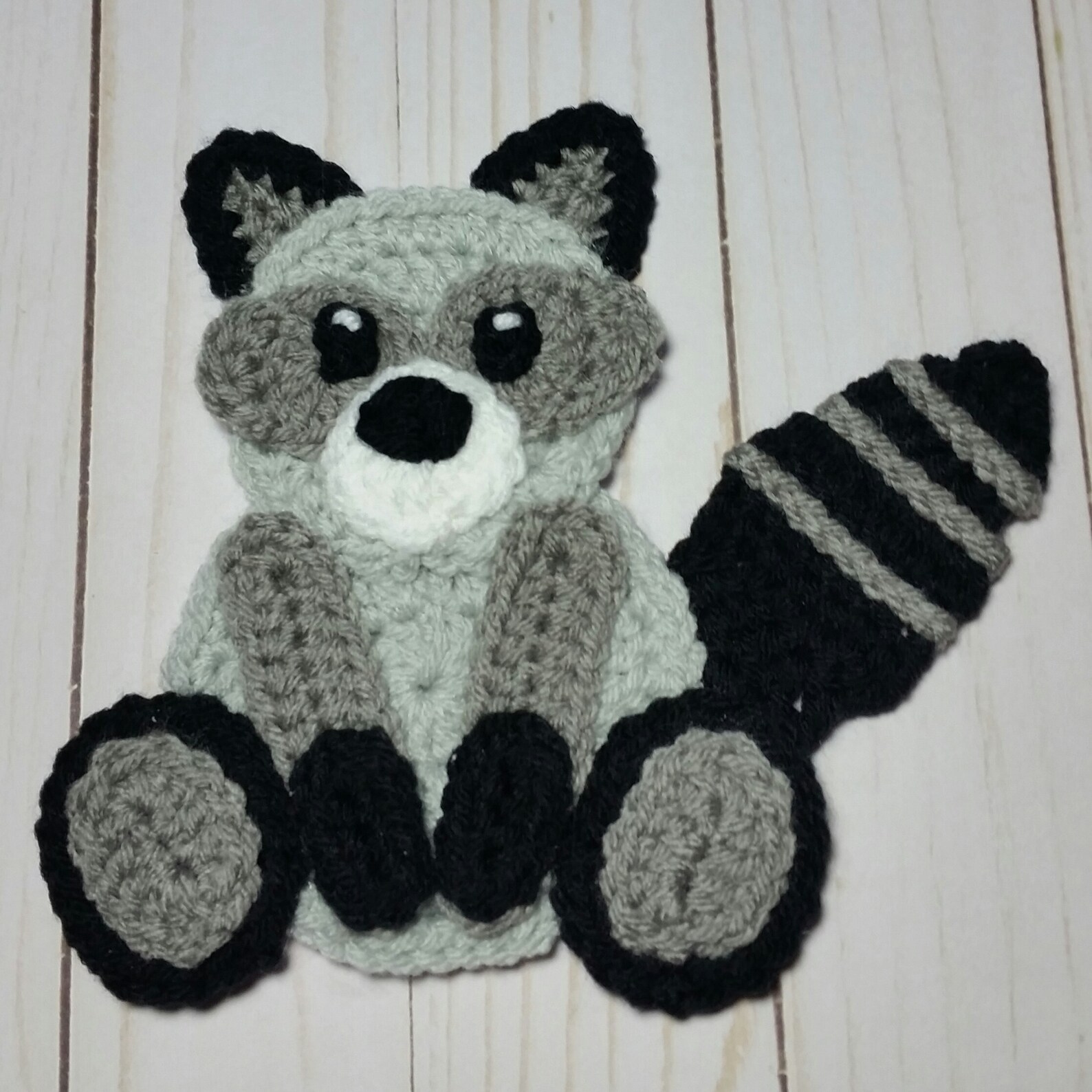 Raccoon Applique Crochet Raccoon Applique Pre-made Applique - Etsy