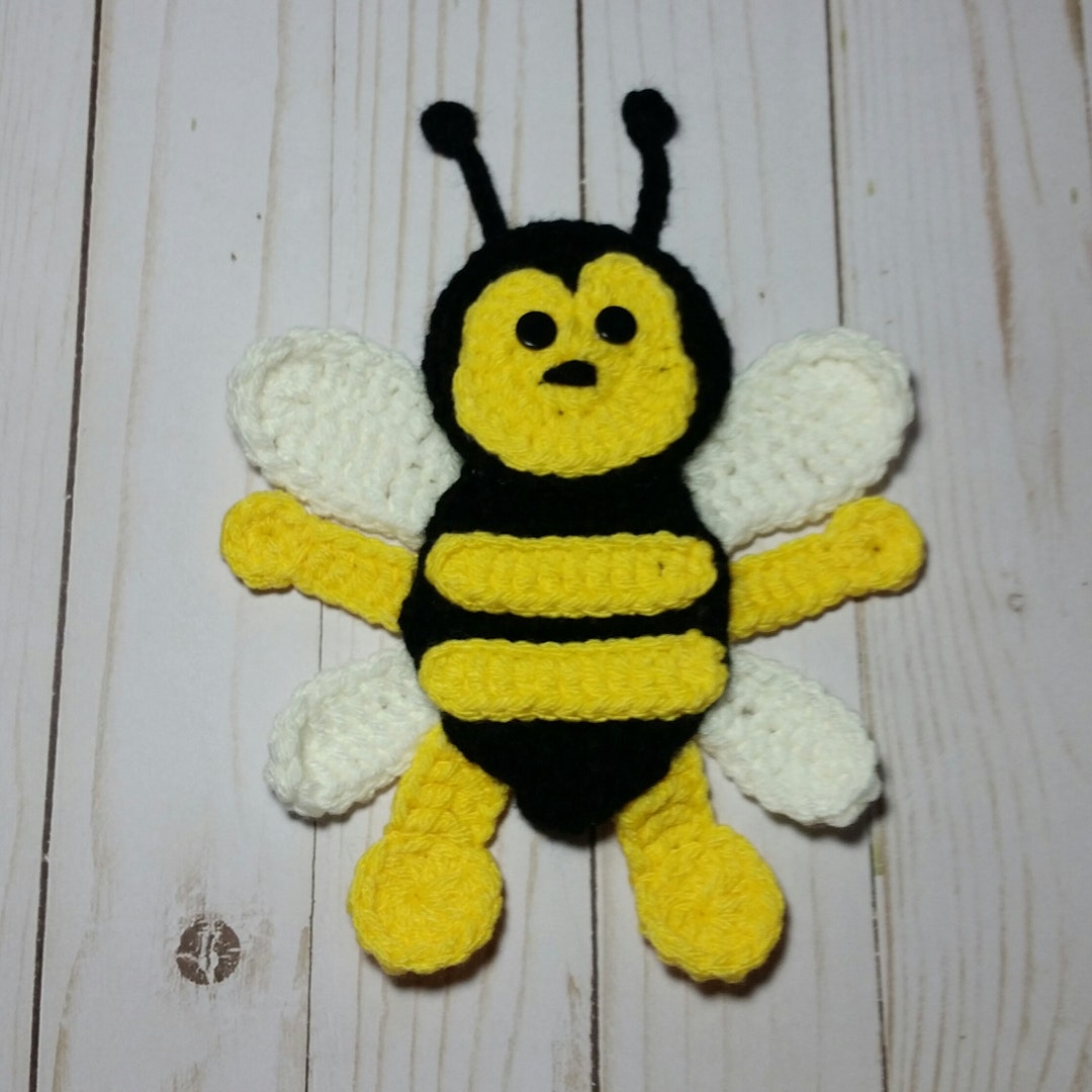 Bumble Bee Applique / Crochet Bee Applique / Pre-made Ready to Use ...