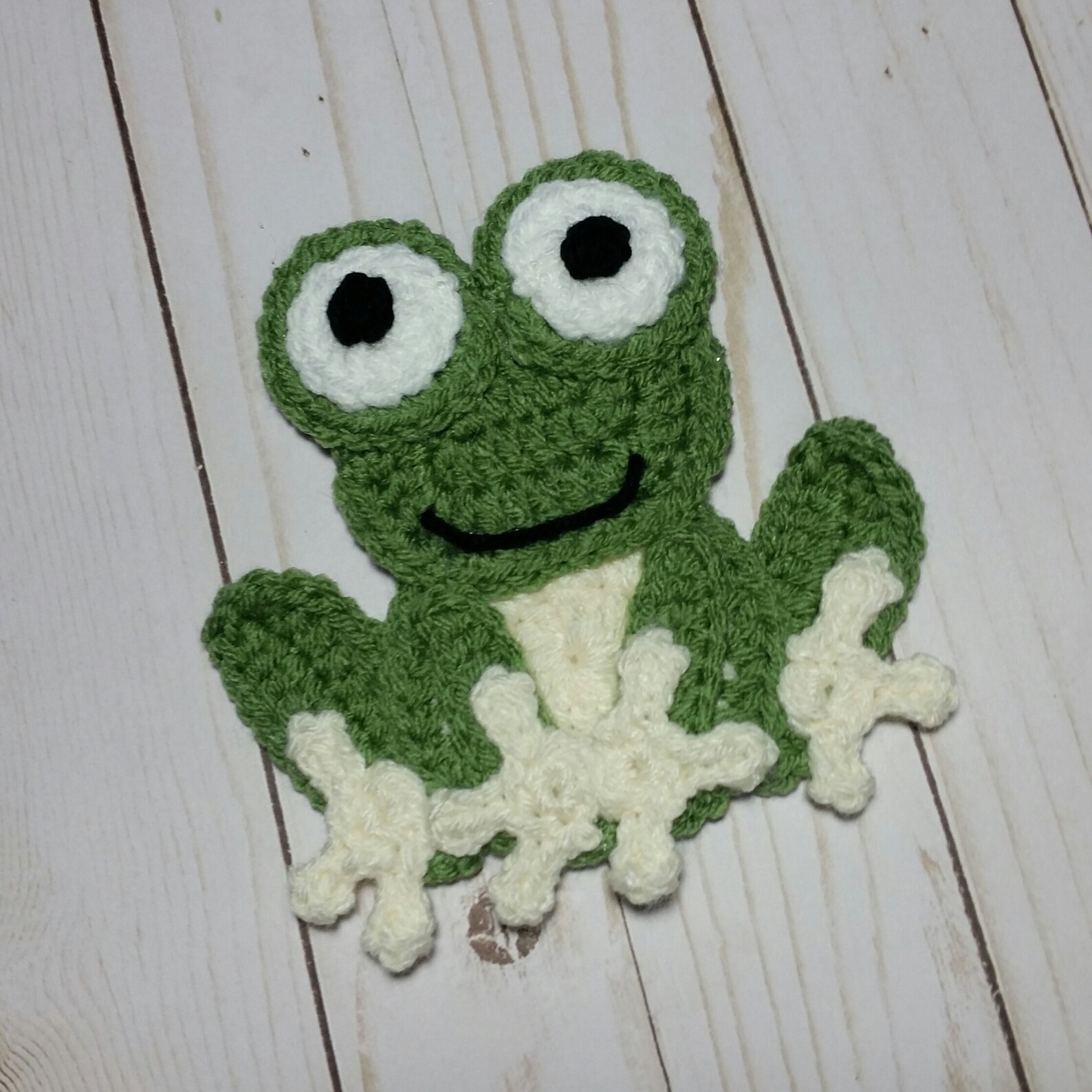 Frog Applique / Crochet Frog Applique / Pre-made Ready to Use - Etsy