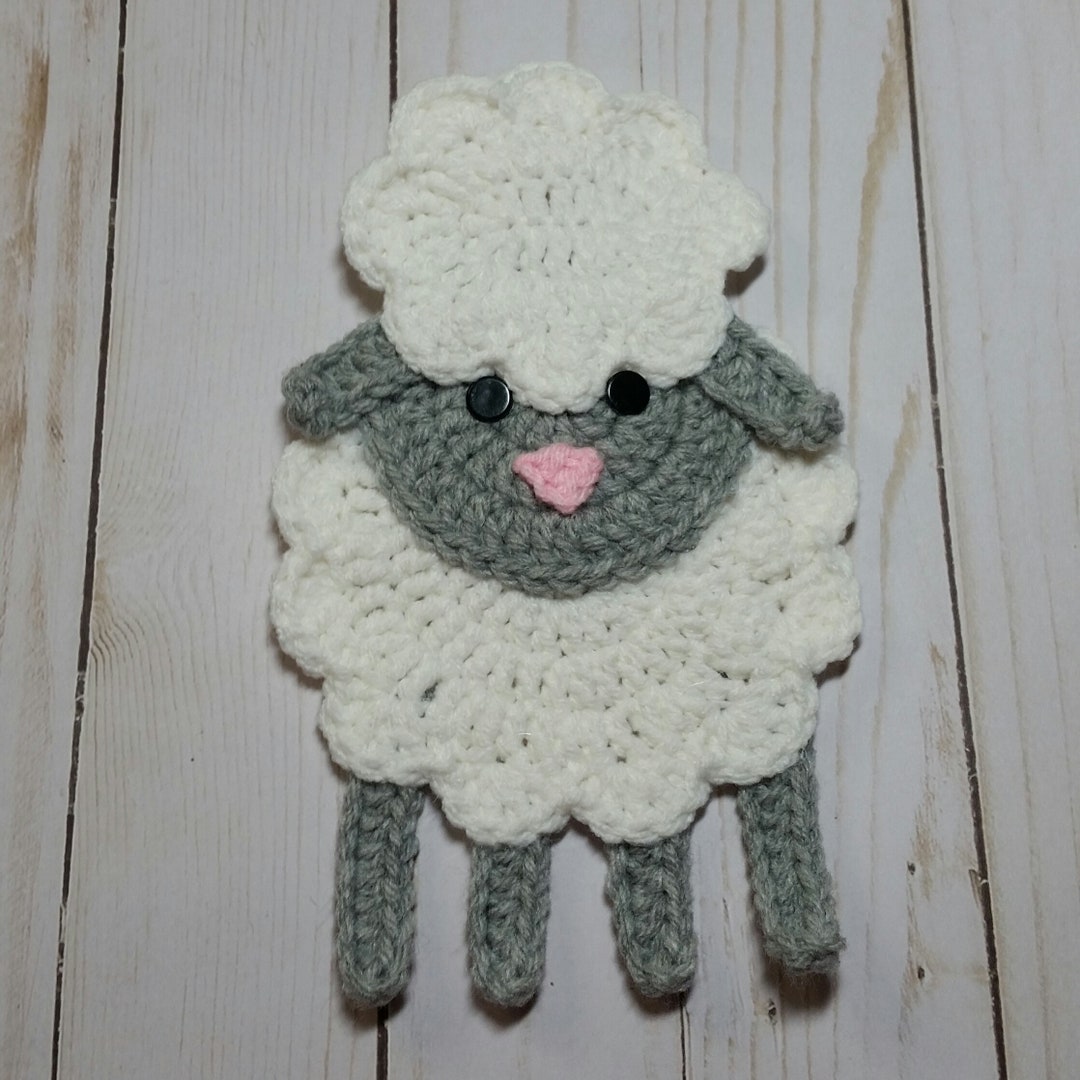 Lamb Applique / Crochet Lamb Applique / Premade Ready to Use Applique ...
