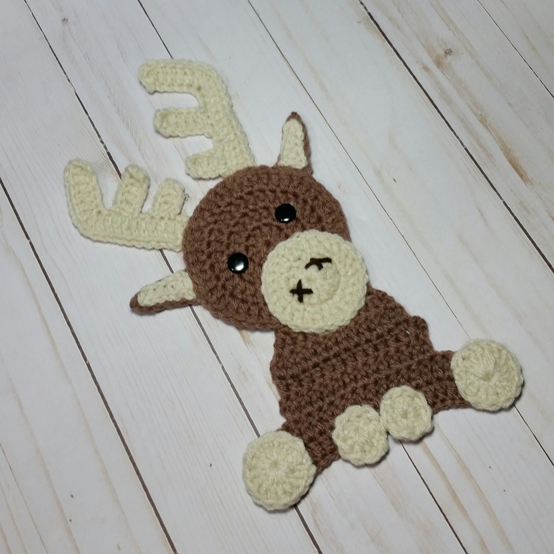 Moose Applique / Light Brown Moose Applique / Crocheted Moose - Etsy