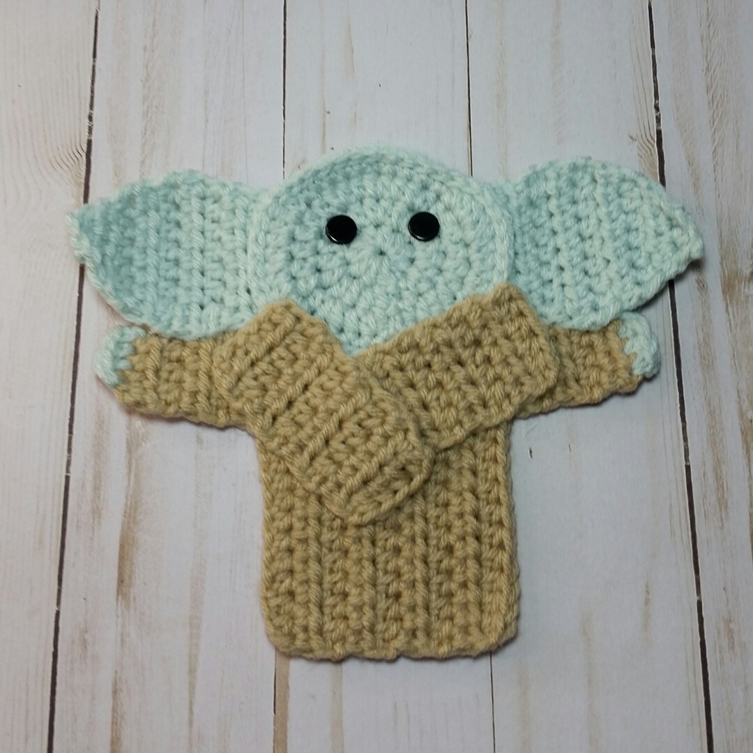 Alien Applique / Alien in Robe Applique / Crochet Applique / Premade ...