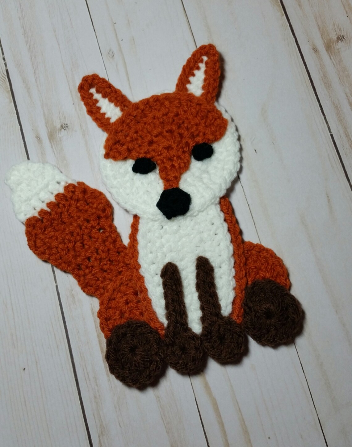 Fox Applique / Crochet Fox Applique / Pre-made Fox Applique / | Etsy